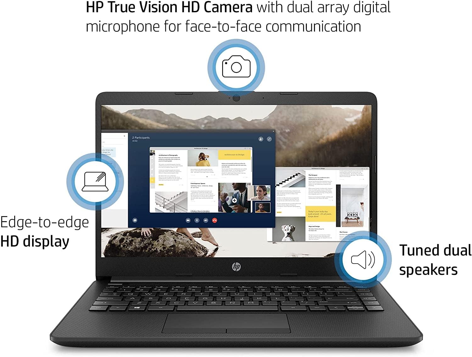 hp Stream Laptop, 14" HD Display, Intel Celeron N4120 Processor, 8GB Memory, 128GB Storage (64GB eMMC + 64GB USB), 1-Year Office 365 Webcam, HDMI, Wi-Fi, USB-C, Windows 11 Home, Jet Black