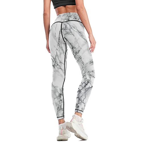Lurhonp Marble High Waist Leggings Tummy Control Workout Yoga Pants for Women,Color3,S