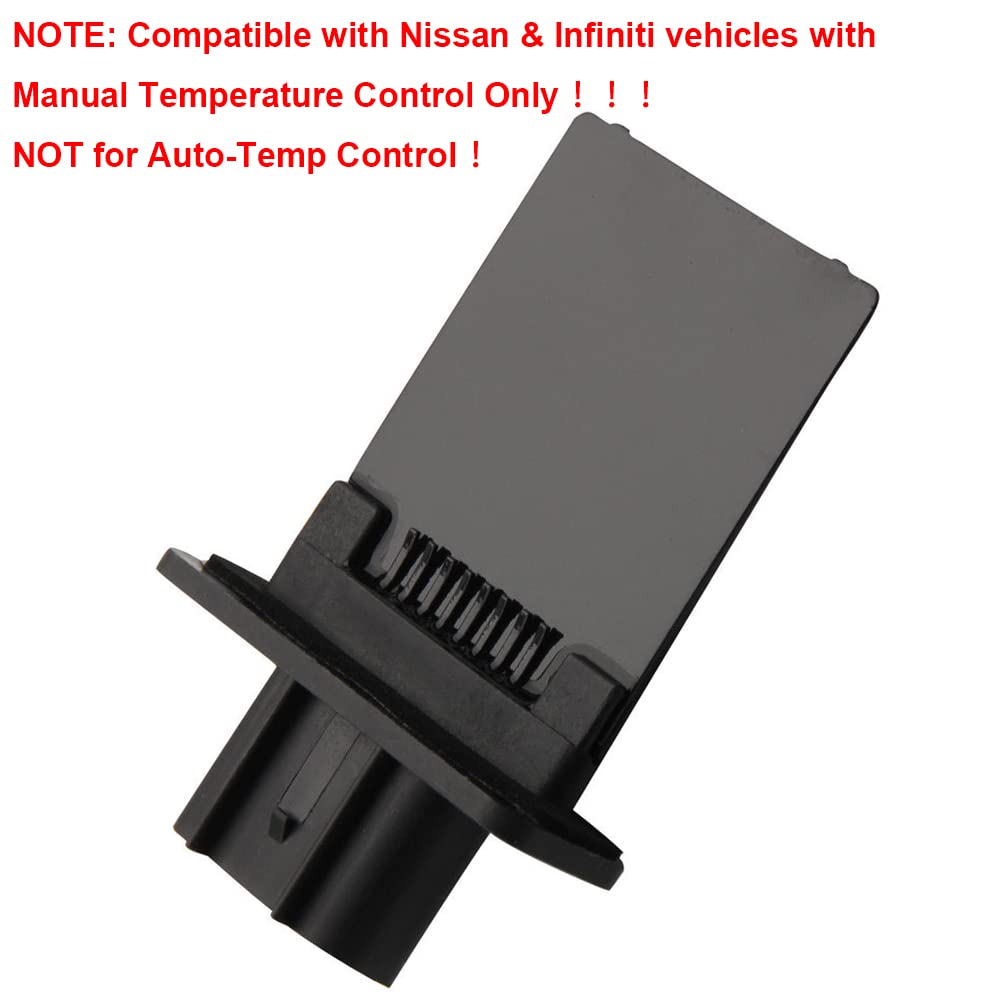 HVAC Blower Motor Resistor, Manual Control Replaces 271507S000, 27150-5Z000 Compatible with Nissan - 2005-2019 Frontier, 2004-2012 Pathfinder, 2005-2015 Xterra, 2004-2009 Titan, 2004-2006 Quest, More