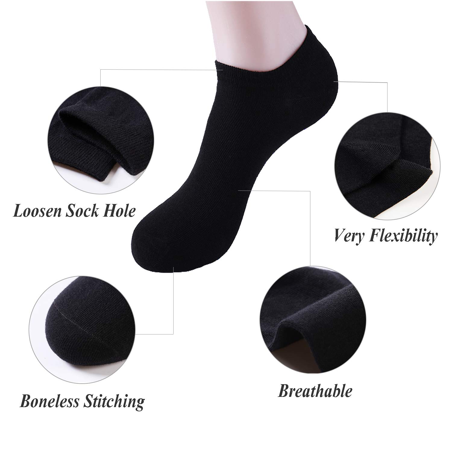 JAMEGIO 18 Pairs Kids' Ankle Socks Low Cut Half Cushion Sport Ankle Socks Boys Girls(6-8 Years)