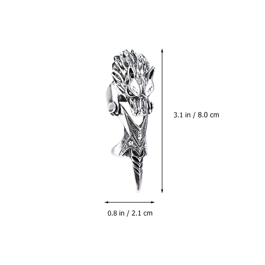 KALLORY Knuckle Joint Full Finger Ring Vintage Punk Rings Wolf Activity Ring Gothic Claw Finger Rings Hip Hop Costume for Men Woman
