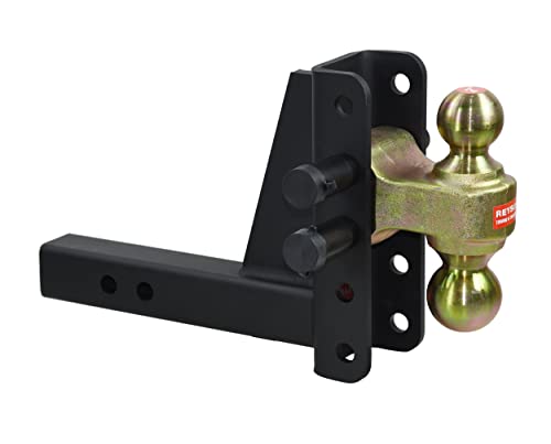 REYSUN 864351 Adjustable Trailer Hitches with Dual Ball 2" & 2-5/16", 6-1/2" Drop/Rise, 2" Receiver Shank, Drop Hitch 14,000lbs Capacity…