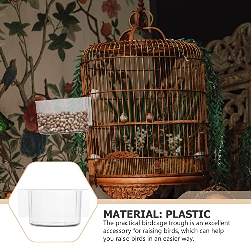 TEHAUX Birds Feeder, 2pcs Bird Cage Cups Prevents Spillage Thickened Semicircle Bird Bowls Clear Bird Water Dispenser for Bird Pigeon Parrot