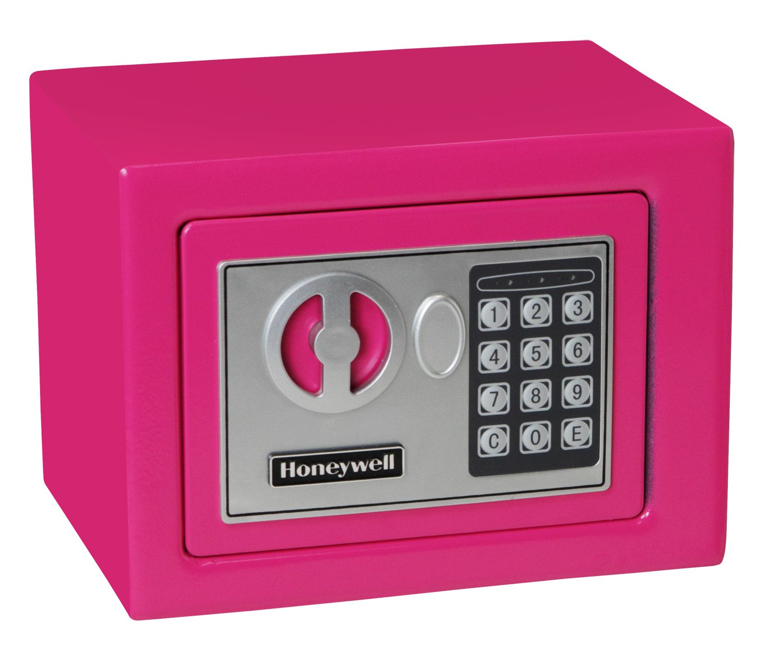 Honeywell Safes & Door Locks - Bolt Down Small Safe Box with Digital Lock for Home - Steel Security Electronic Lock Box - Cabinet & Door Design Safe with 2 Keys - 0.17-Cubic Feet - Pink - 5005P