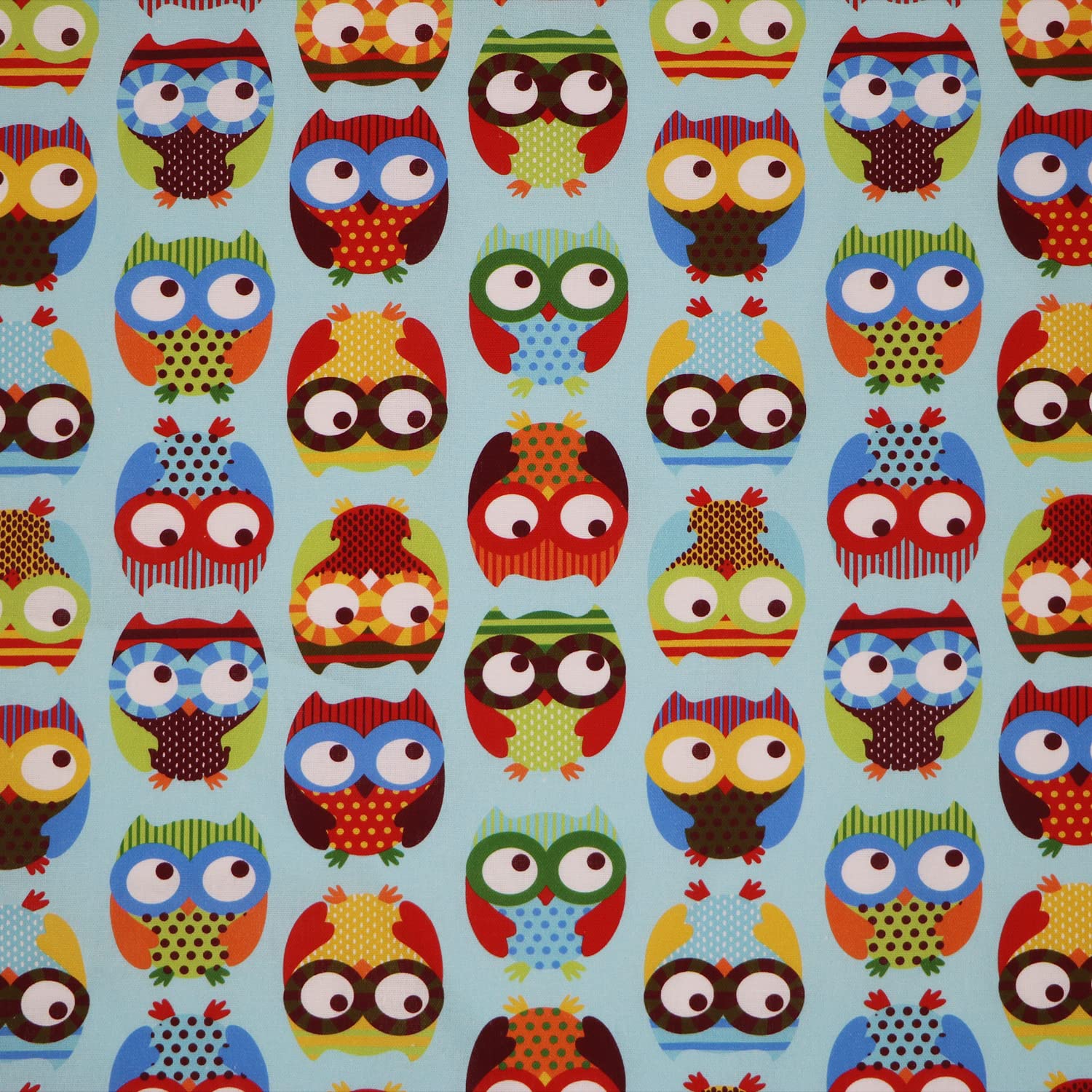 iNee Cute Owl Fat Quarters Fabric Bundle, Precut Cotton Fabric for Sewing Quilting, 18 x 22 inches, (Cute Owl)