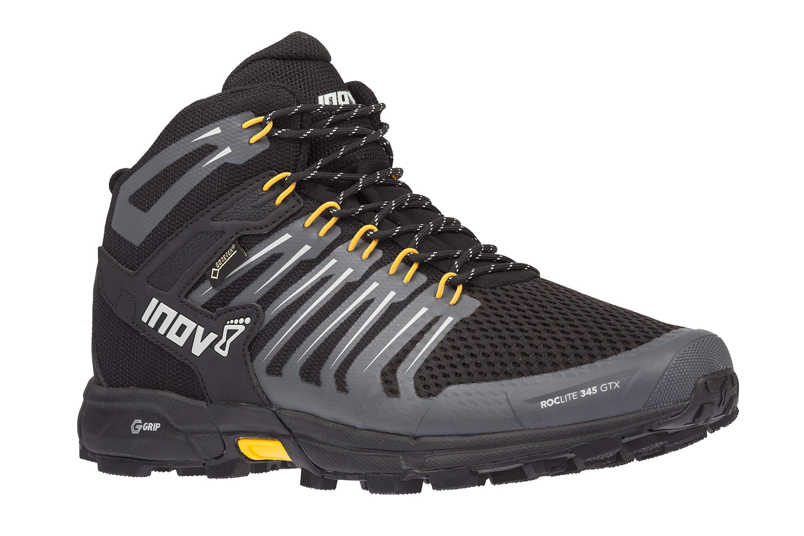 Inov-8 Mens Roclite 345 GTX - Lightweight Waterproof Hiking Boots - Black/Yellow - 10.5