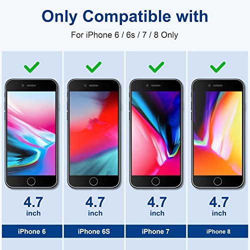 ImpactStrong Shatterproof Tempered Glass Screen Protector for iPhone 8/7 / 6s / 6 [Easy Installation Frame] [Bubble Free] [9H Hardness] [Full Coverage] Case Friendly, 4.7 Inch - (3-Pack)