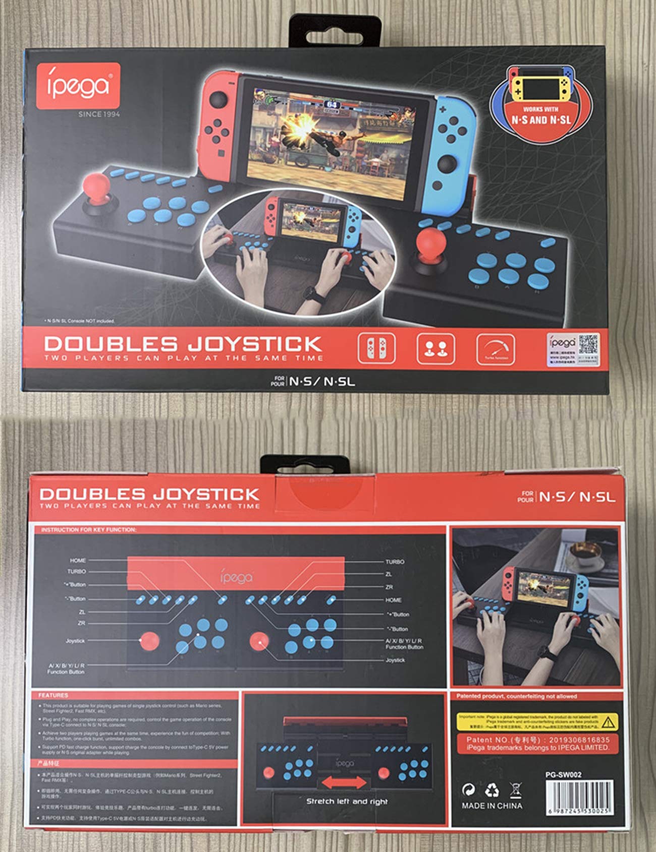 ipega PG-SW002 N-Switch Host Dual Joystick Game Console, Arcade Joystick Gamepad Controller Compatible with N-Switch & Switch Lite, Plug and Play (Such as Mario Series, Street Fighter 2, Fast RMX Etc)