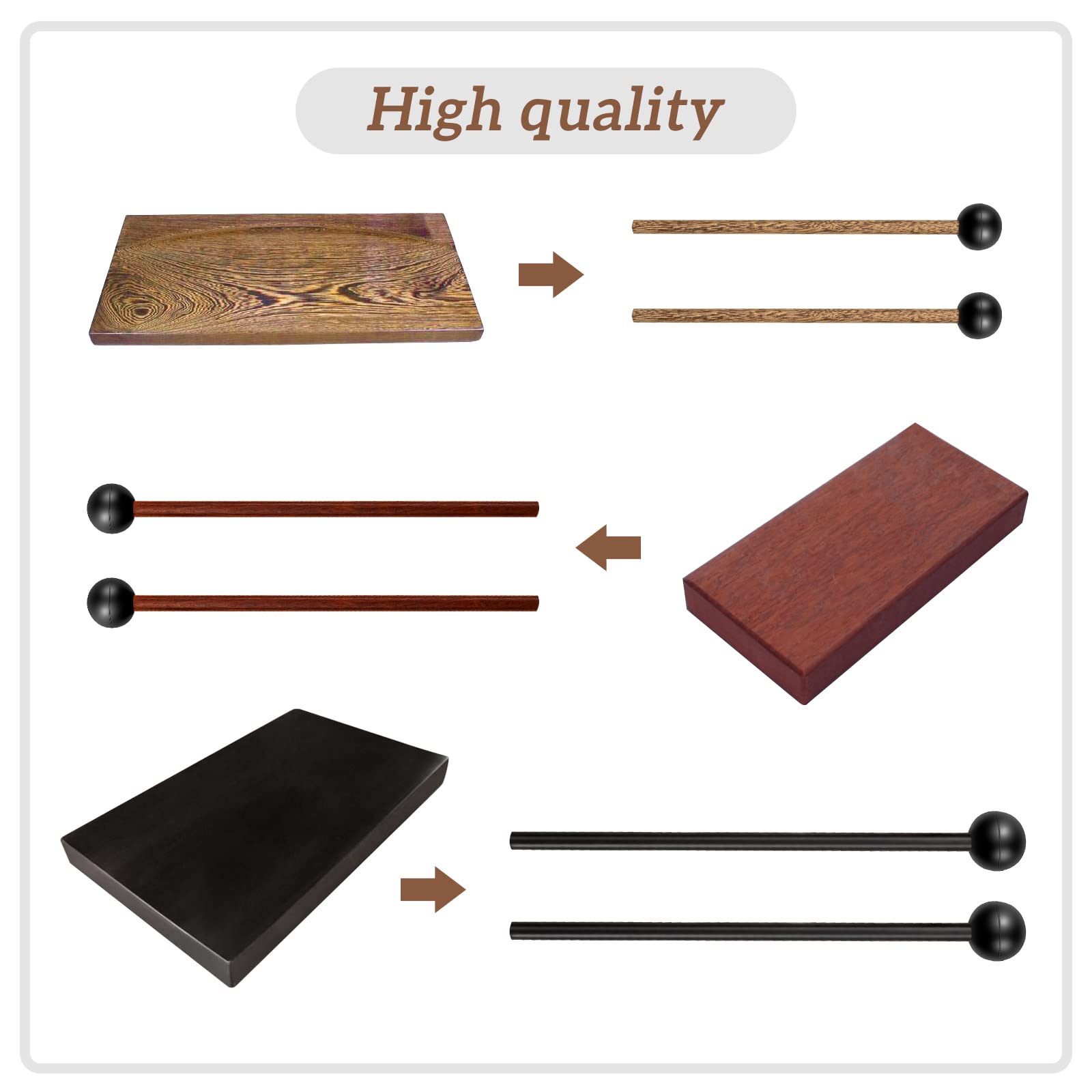 INMAKER Wooden Drum Mallets percussion one Pair for Steel Tongue Drum Hang Pan Drum