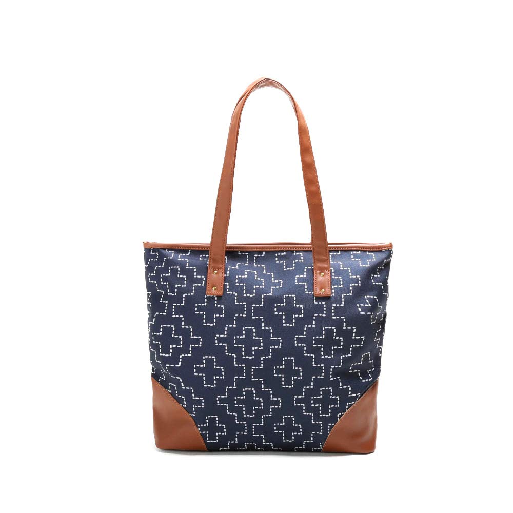 Jadyn Liliana Tote, Women's Purse & Shoulder Bag with Vegan Leather Accents (Sashiko)