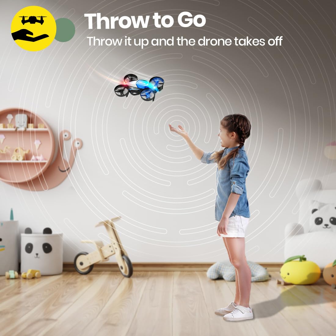 Holy Stone HS210F Mini Drone for Kids, Red & Blue, Toy Gift for Boys and Girls