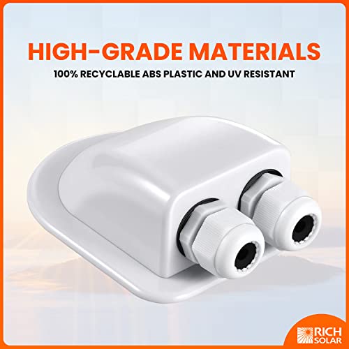 RICH SOLAR Solar Double Cable Entry Gland Box Solar Double Cable Entry Housing for RV Trailer Boat All Cable