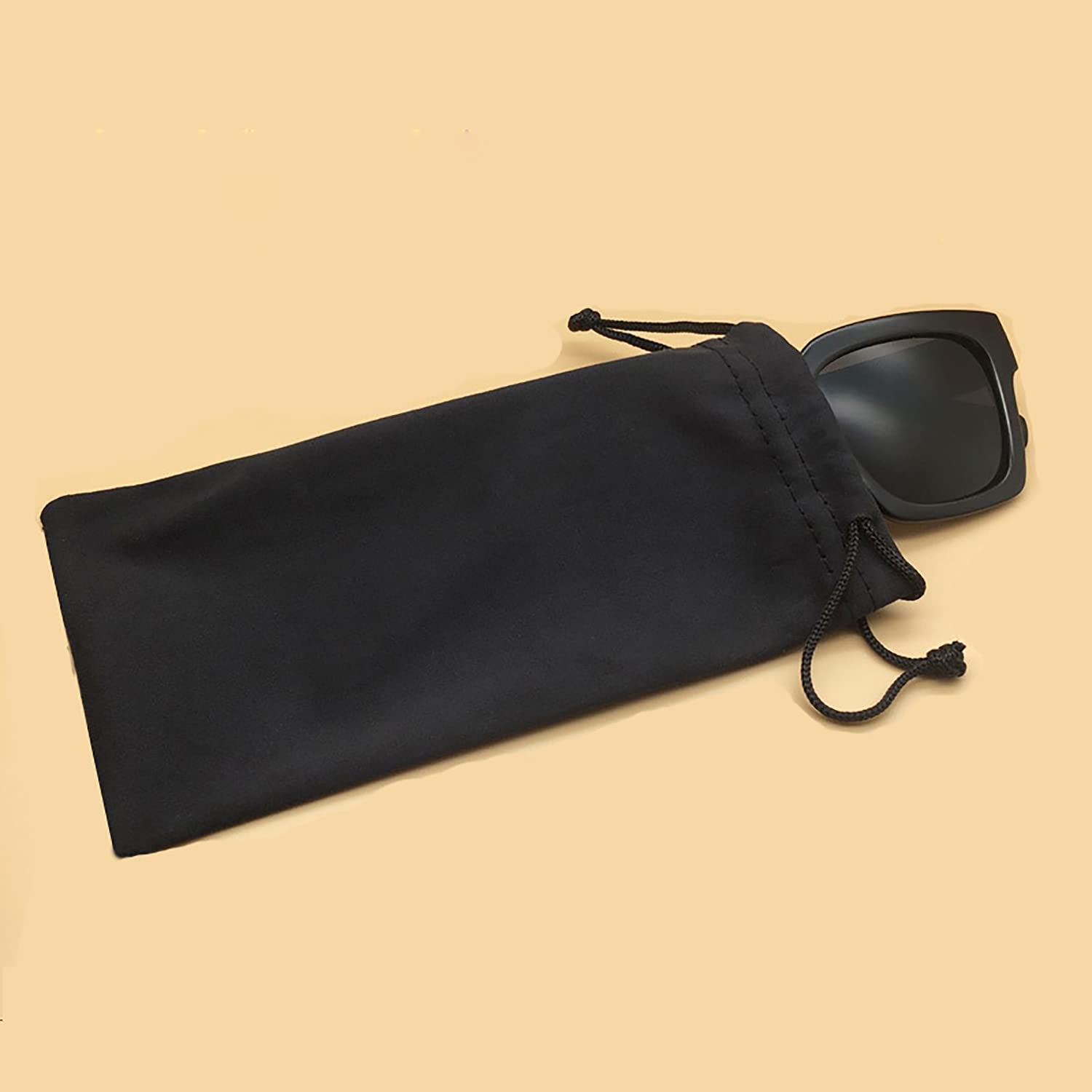 JOOTUEPO 50 Pieces Microfiber Case Pouch Bag Glasses Sunglasses Case Quality Soft,with 2 Pieces Cloth, 9.4 x 3.6 x 2.4 inches