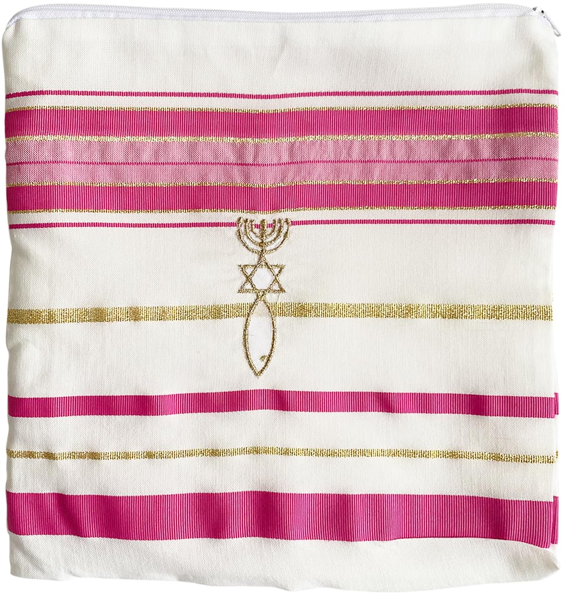 Holy Land Market Messianic Christian Shawl/Tallit - The Messiah Tallit - Pink - Small