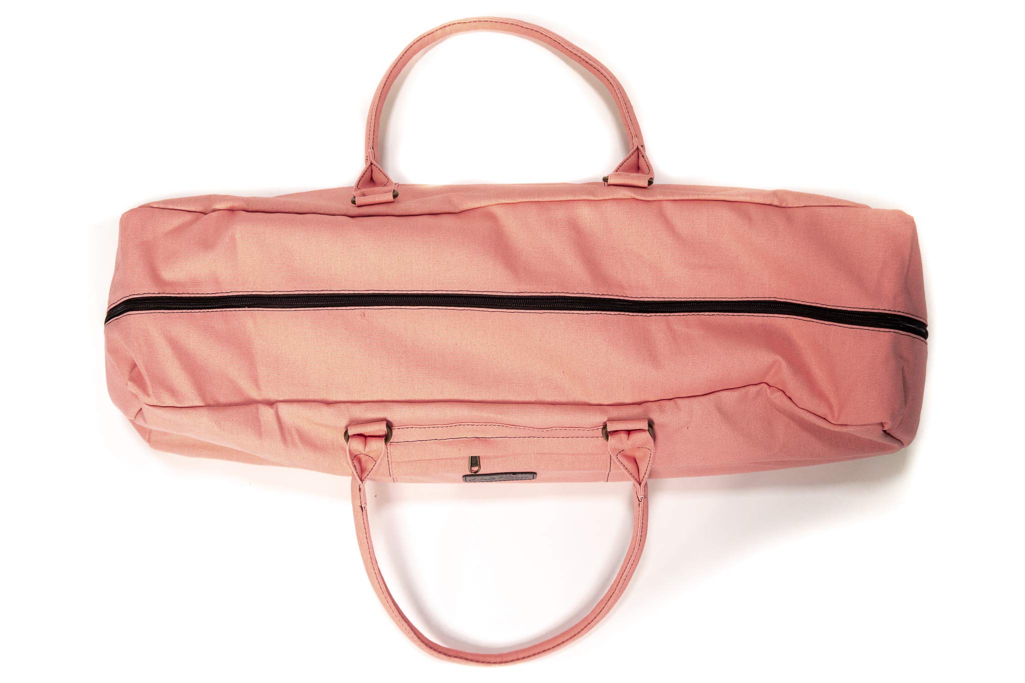 Kindfolk Yoga Mat Duffel Bag Canvas with Pocket and Zipper (Pink)