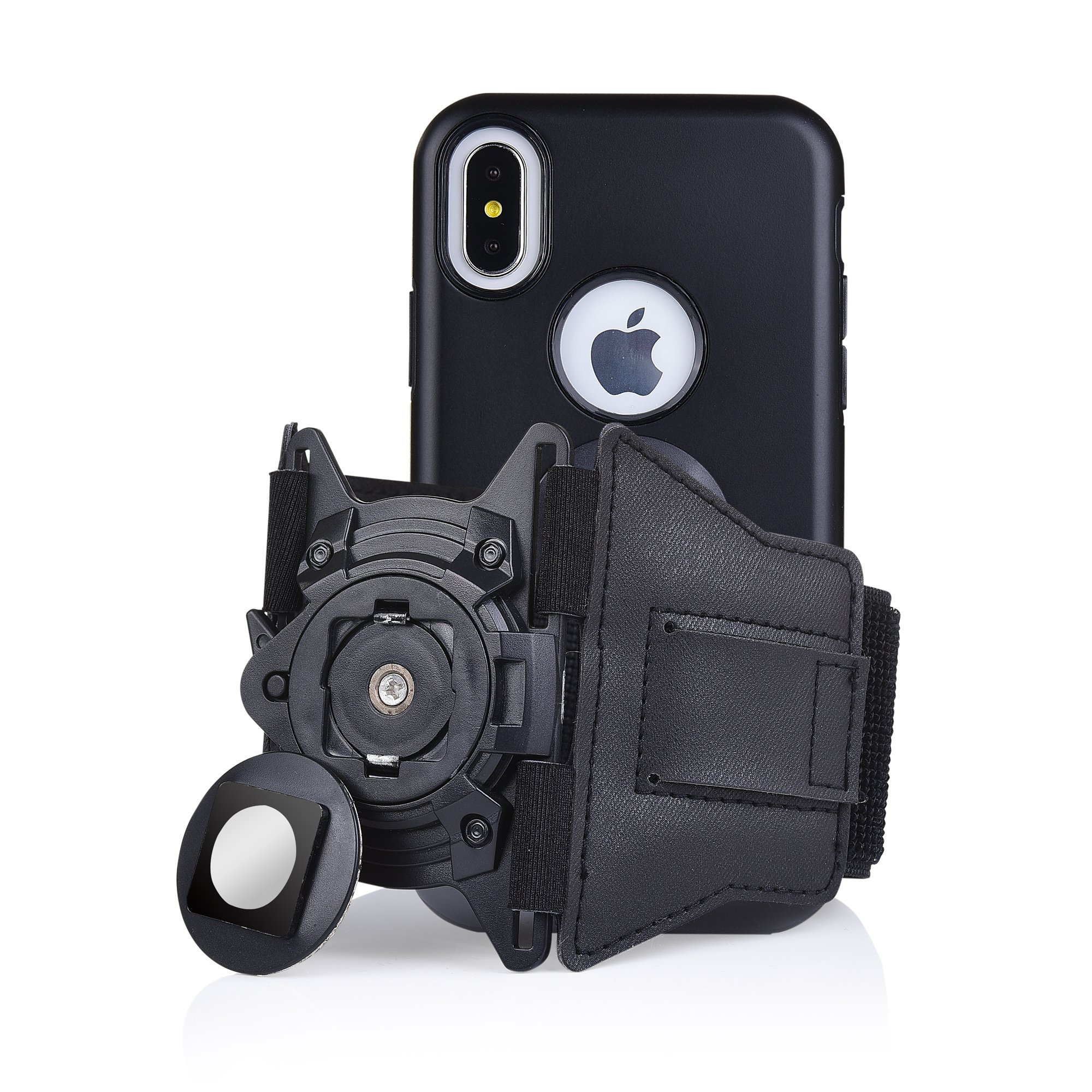 igooke Universal Phone Armband, Running Phone Holder with Quick Mount for iPhone 12 Pro Max Note 20 Ultra S20 Ultra Note 10 Plus etc for Sports Workout Exercise Jogging (Black)