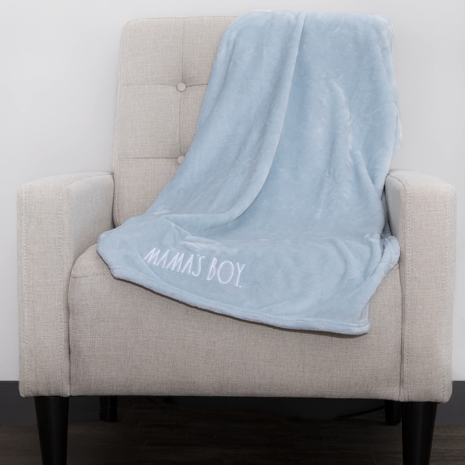 Rae Dunn Baby Blanket, Cozy, Super Soft, Fuzzy Throw Blanket for Newborn, Infant, Toddler, Receiving Blanket, Blankets for Crib, Stroller, Blue