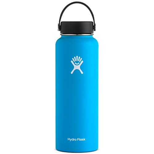 Hydro Flask Water Bottle - Stainless Steel & Vacuum Insulated - Wide Mouth with Leak Proof Flex Cap - 40 oz, Pacific