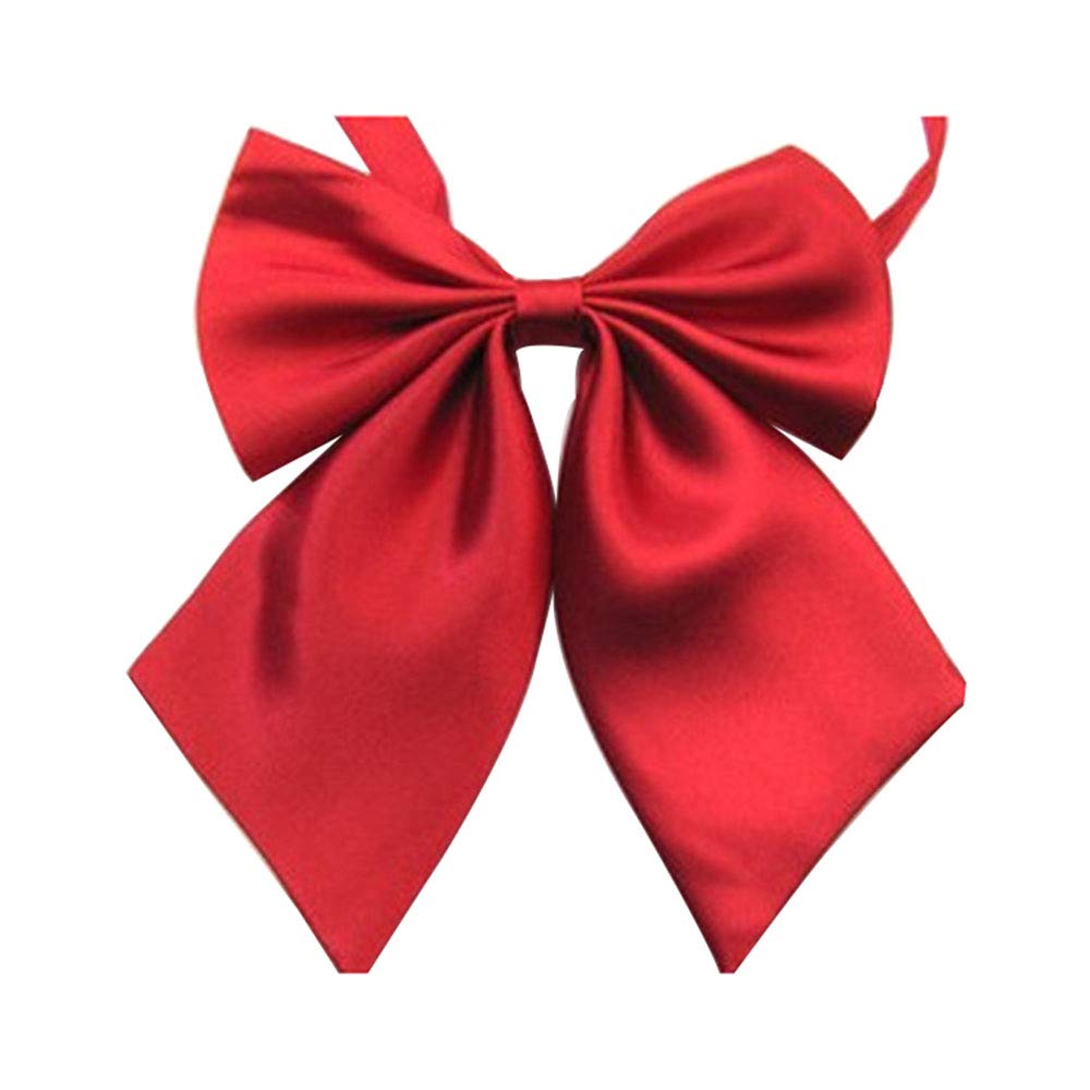 hwojjha Women's Solid Color Bow Tie School Student Sailor Suit Bowknot Adjustable Ribbon (red)