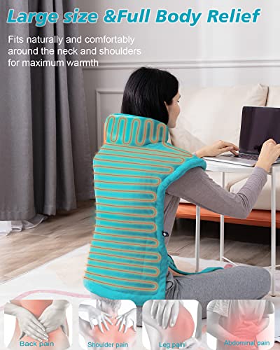 Heating Pad for Back Pain Relief, 6 Level Wearable Heating Pad for Neck and Shoulders,Full Body Heating Pad for Cramps Fast Heating with LCD Display Controller and Auto Shut Off ETL Certified 24"X33"…