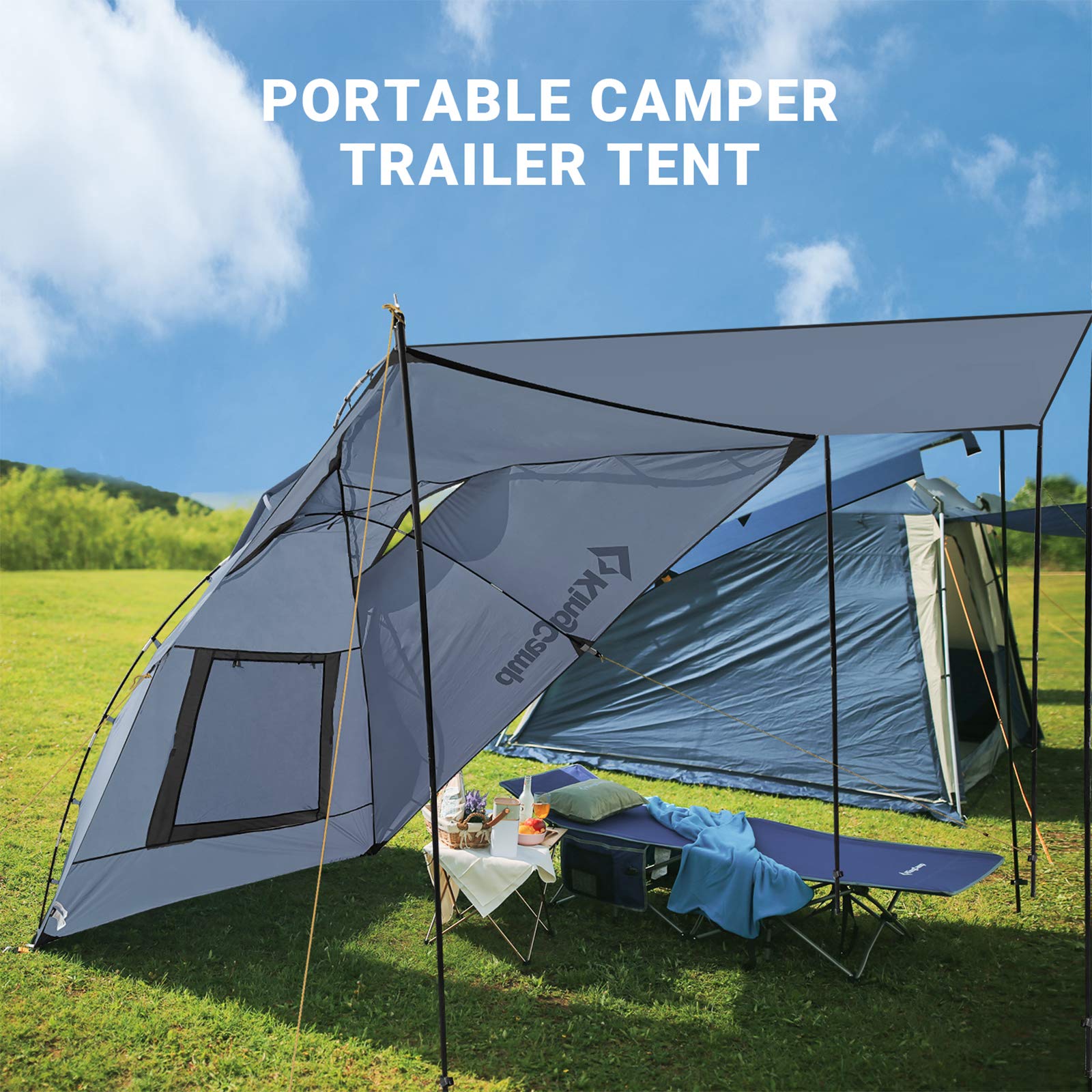 KingCamp SUV Tent Versatility Waterproof Car Awning Sun Shelter, Portable Auto Canopy Camper Trailer Sun Shade for Camping, Outdoor