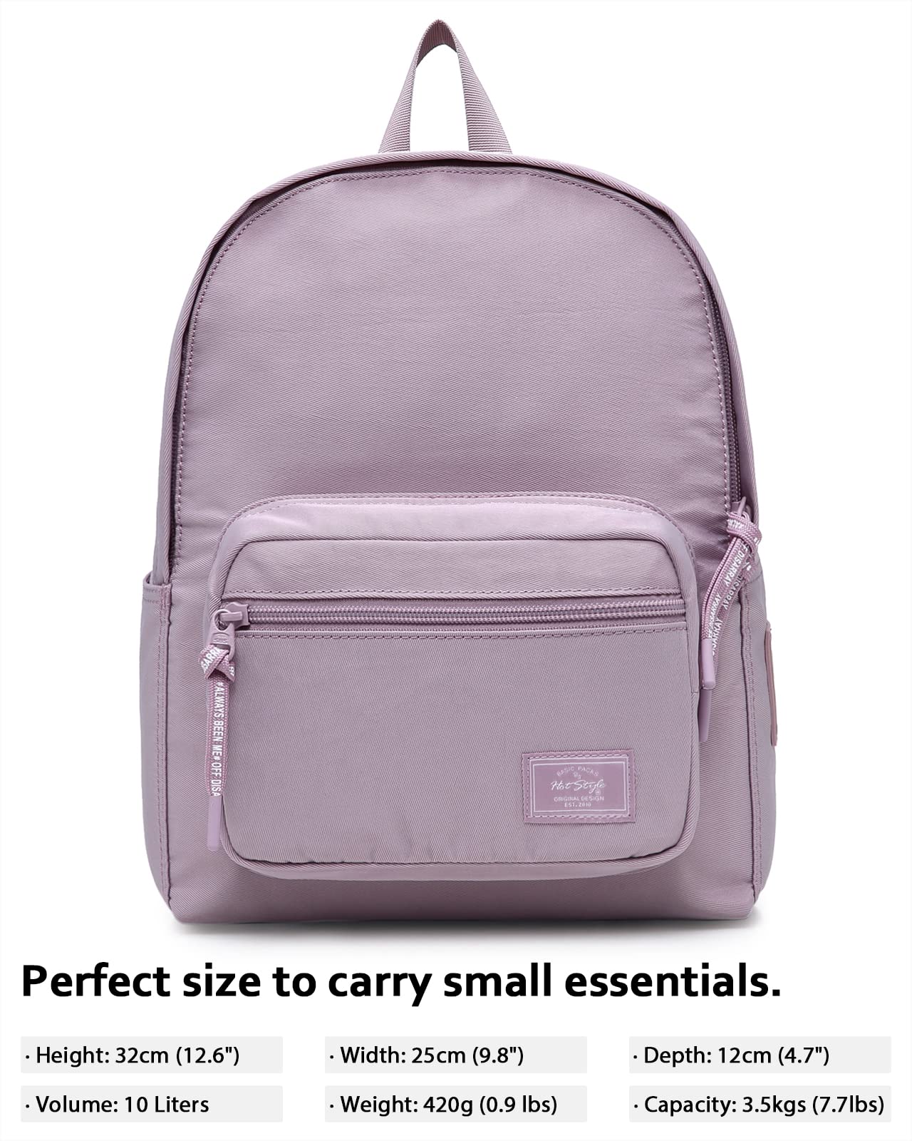 HotStyle MOREPURE 225s Small Backpack Purse for Women & Girls, Cute for Work Travel Everyday, Lavender