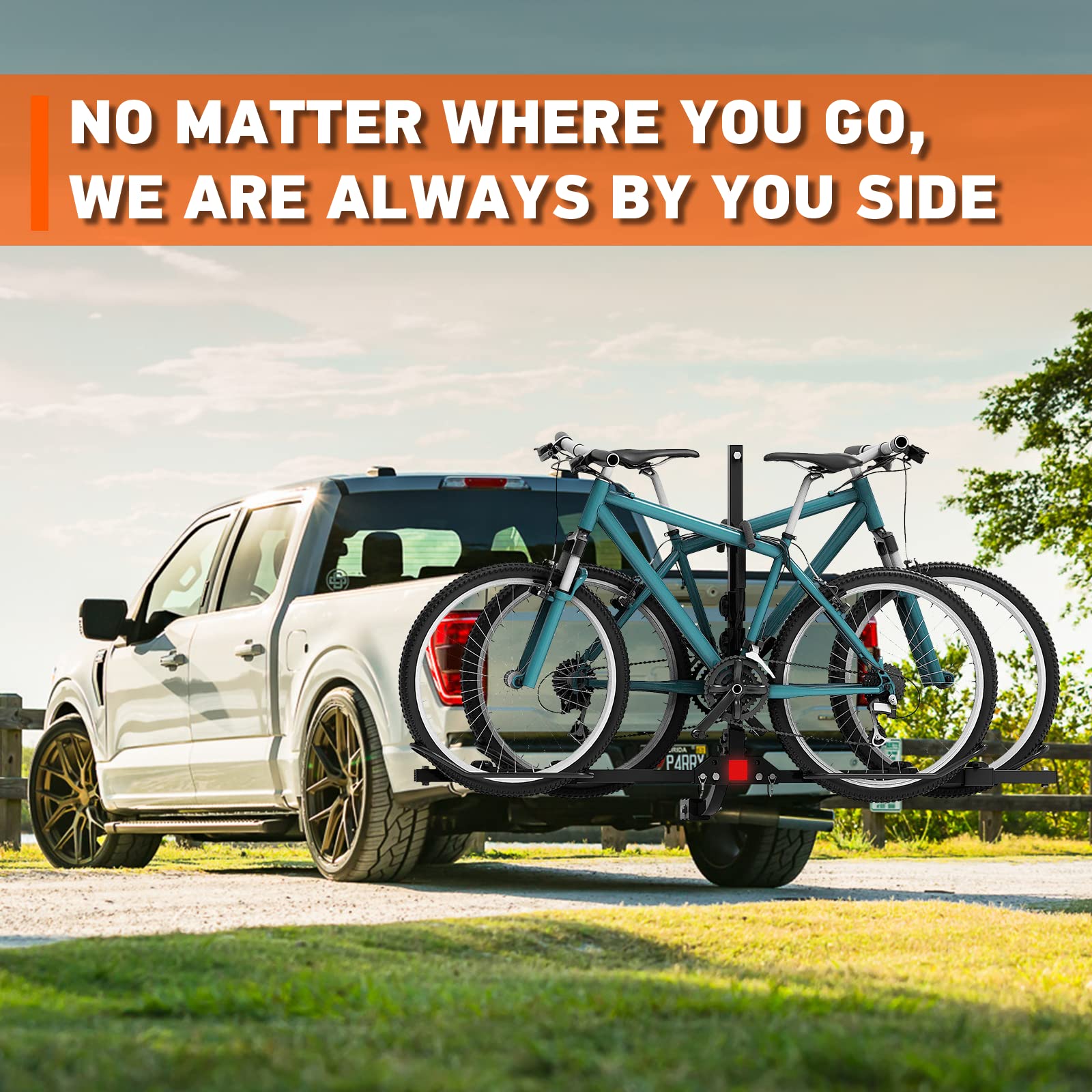 MKING Bike Rack,Platform Style Bike Rack, Foldable Bicycle Car Racks Smart Tilting Wobble, Adjustable Bicycle Carrier Rack Suitable for Trailer, SUV, RV, Sedan