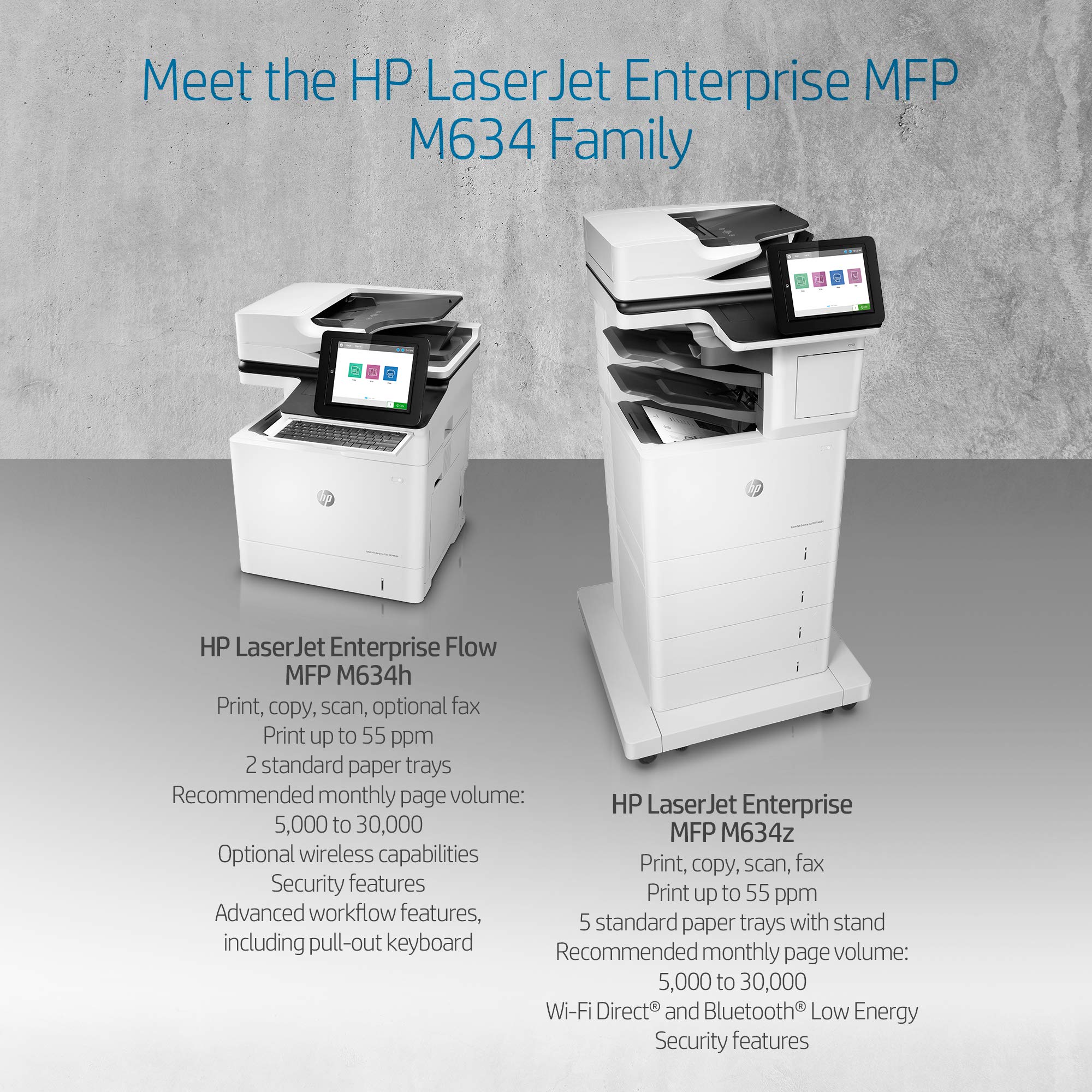 HP LaserJet Enterprise Flow MFP M634h Monochrome All-in-One Printer with built-in Ethernet & 2-sided printing (7PS95A) (Renewed)
