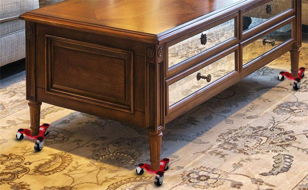 HutHomery Furniture 3 Wheel Mover’s Dolly, 6-Inch Steel Tri-Dolly, Easy Moving System for Bulky & Heavy Loads in Home, Office or Warehouses - 9 Pack 440-lb Load Capacity