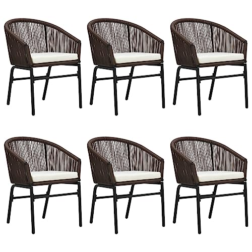 WHOPBXGAD 7 Piece Patio Dining Set Deck Furniture,Gardens Patio Furniture,Designed for use on lawns, terraces, poolsides, patios and Gardens,Brown