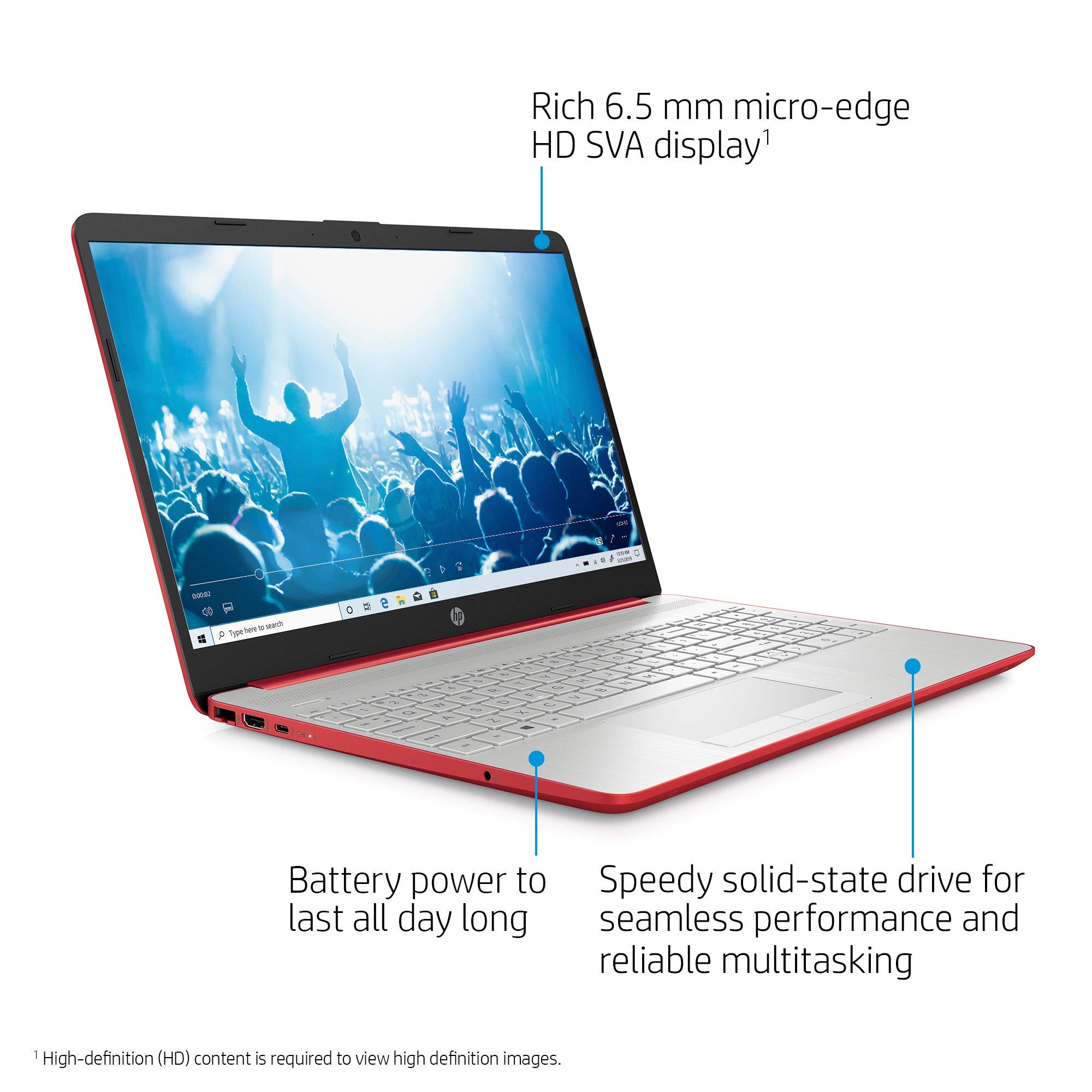 HP Notebook 15 15.6‚Äù HD Laptop, Intel Pentium Gold 6405U, 4GB RAM, 500GB HDD, Intel UHD Graphics, HDMI, USB-C, WiFi, Webcam, Win10 (Renewed)
