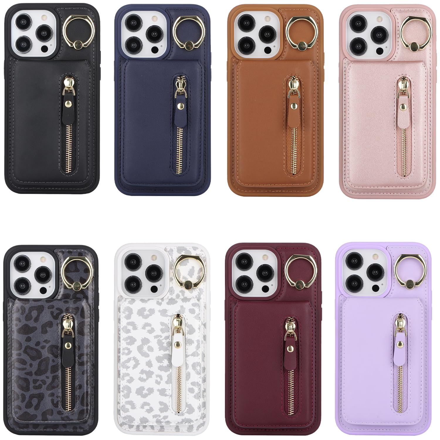 Havaya for iPhone 14 pro Case with Card Holder iphone 14 pro phone case magsafe compatible for women leather zipper phone wallet detachable 2-in-1 magnetic for men-Blue