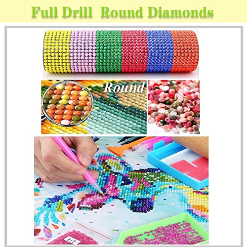 Thanksgiving Fall Diamond Painting Kits for Adults - 6 Pack Fall Pumpkin Truck Gnome Diamond Art Kits 5D Paintings with Diamond Dots Full Drill Round Gem Art,for DIY Gift and Home Decor12x16inch