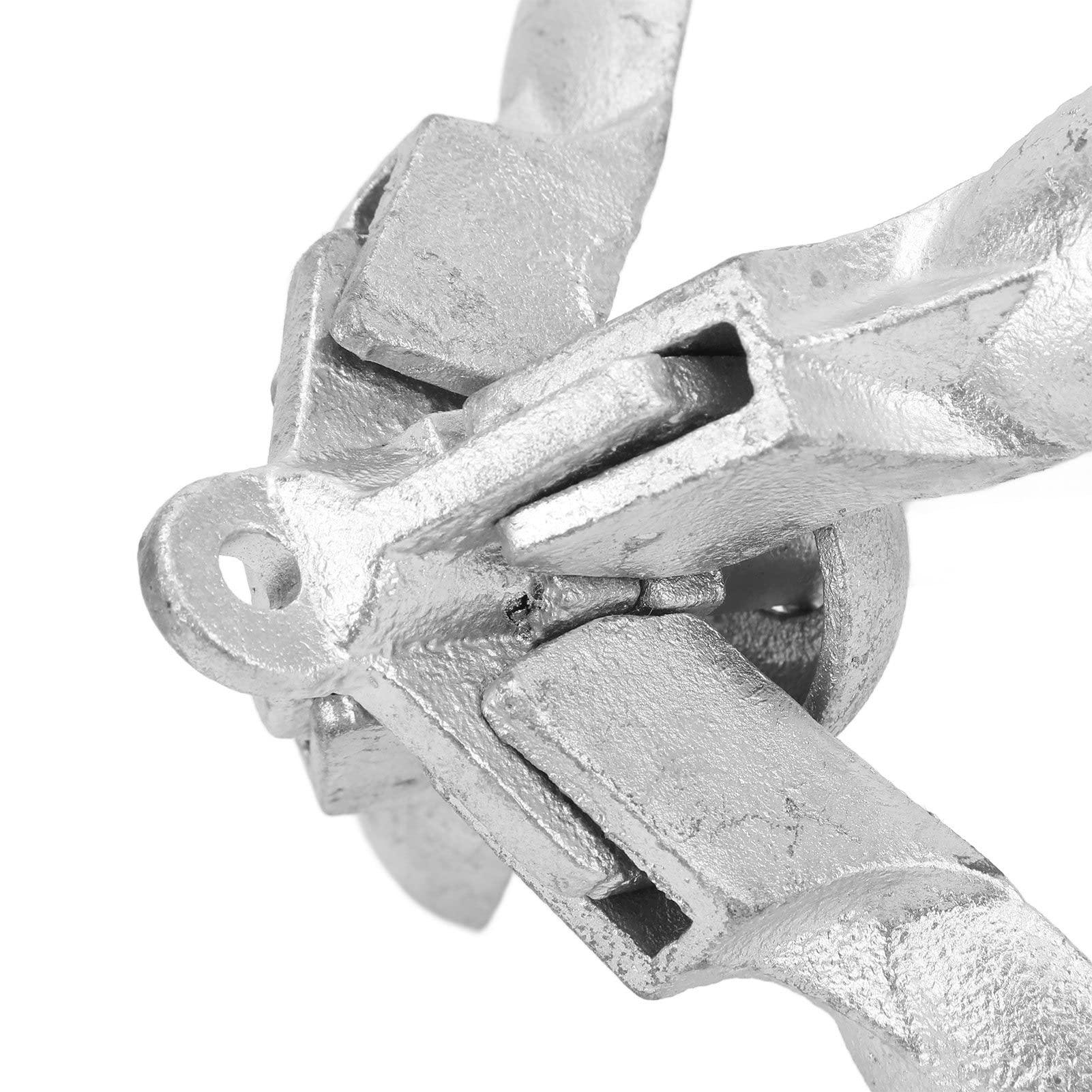 KIMISS Boat Anchor, 3.5LB Folding Anchor Carbon Steel Hot Dipped Galvanized 4‑Prong Boat Anchor Yacht Accessory for Small Craft Dinghies