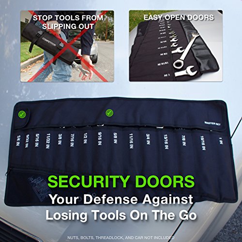Jaeger 15pc Inch TIGHTSPOT 90-Tooth Ratcheting Wrenches MASTER SET - Our LARGEST SAE/INCH SET With Bear Keeper Rollup Case
