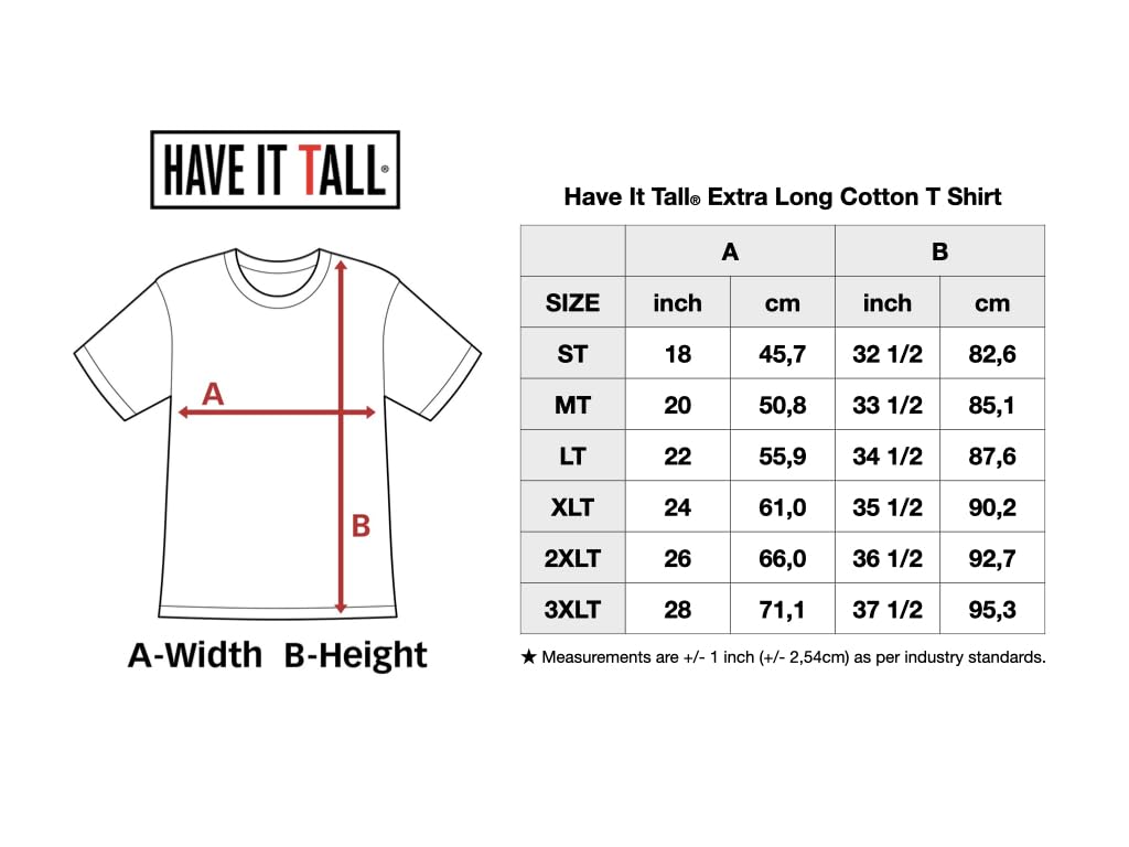 Have It Tall Men's Extra Long T Shirt (3X-Large Tall, Army, 3X_l)