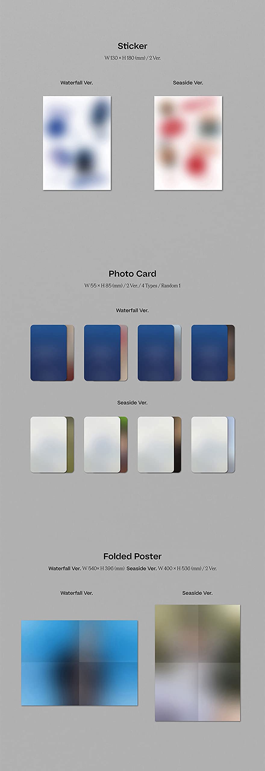 iKON B.I Waterfall 1st Full Album Waterfall Version CD+1p Folding Poster On Pack+96p PhotoBook+3p Postcard+1p Selfie PhotoCard+1p Sticker+1p Secret Letter+Tracking