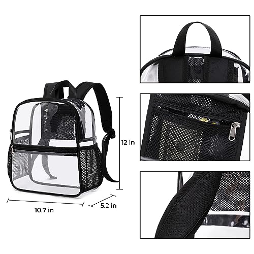Imyth Clear Backpack Stadium Approved 12x6x12 Small Suitable for School,Concerts,Work,Sporting Events (Rainbow Powder)