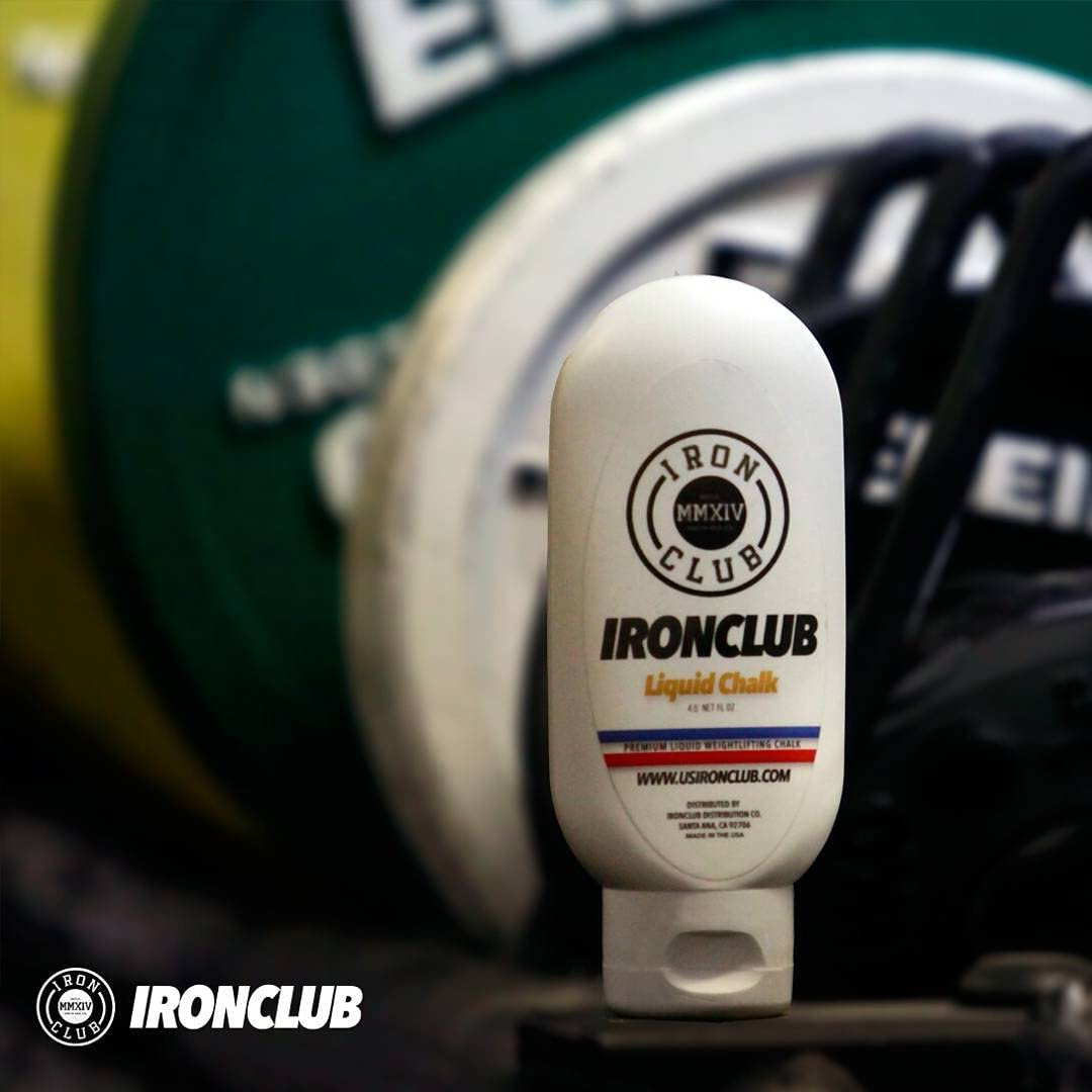 Iron Club Premium Liquid Chalk for Weightlifting, Powerlifting, Professional Hand Grip, Approved for Competition (4oz)