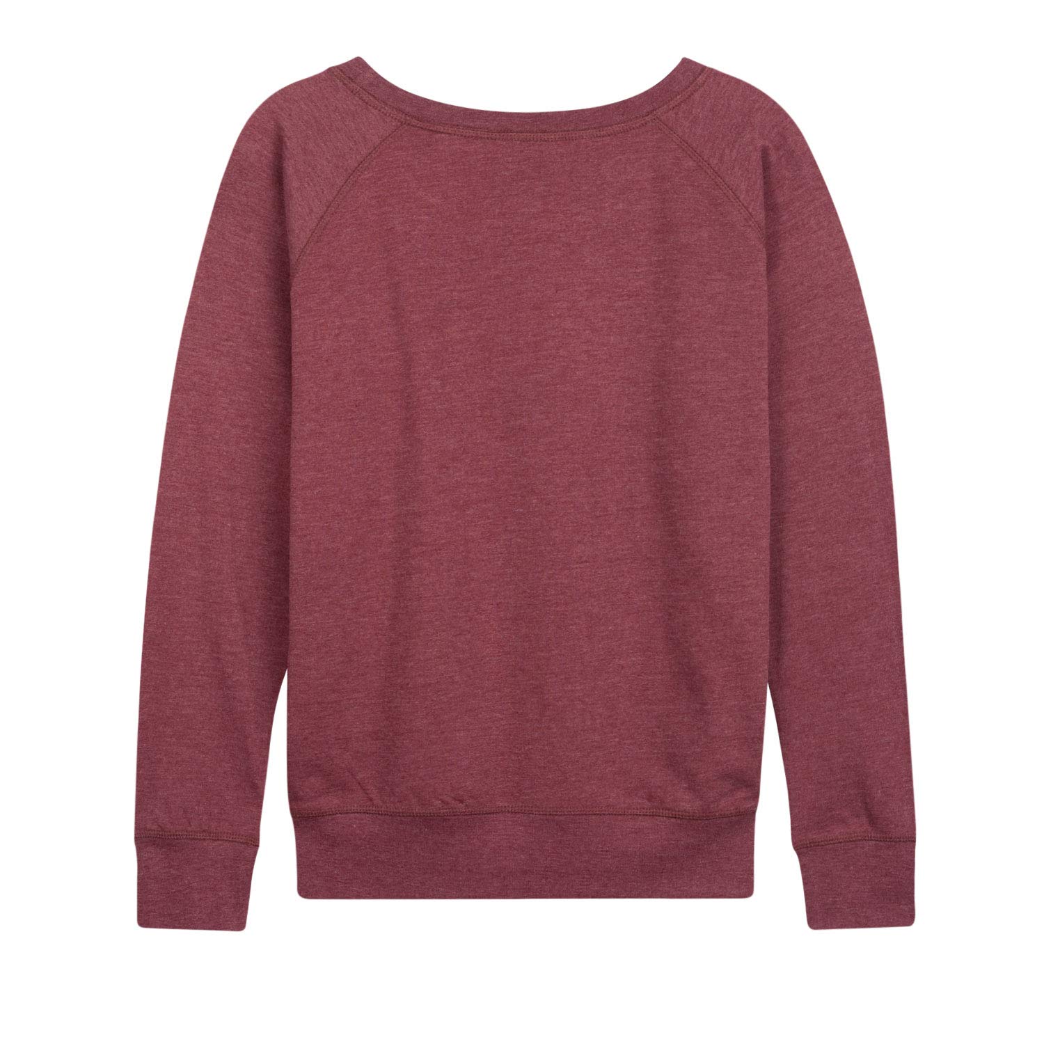 Instant Message - Pawprint Leaf - Women's French Terry Pullover - Size Large Heather Maroon