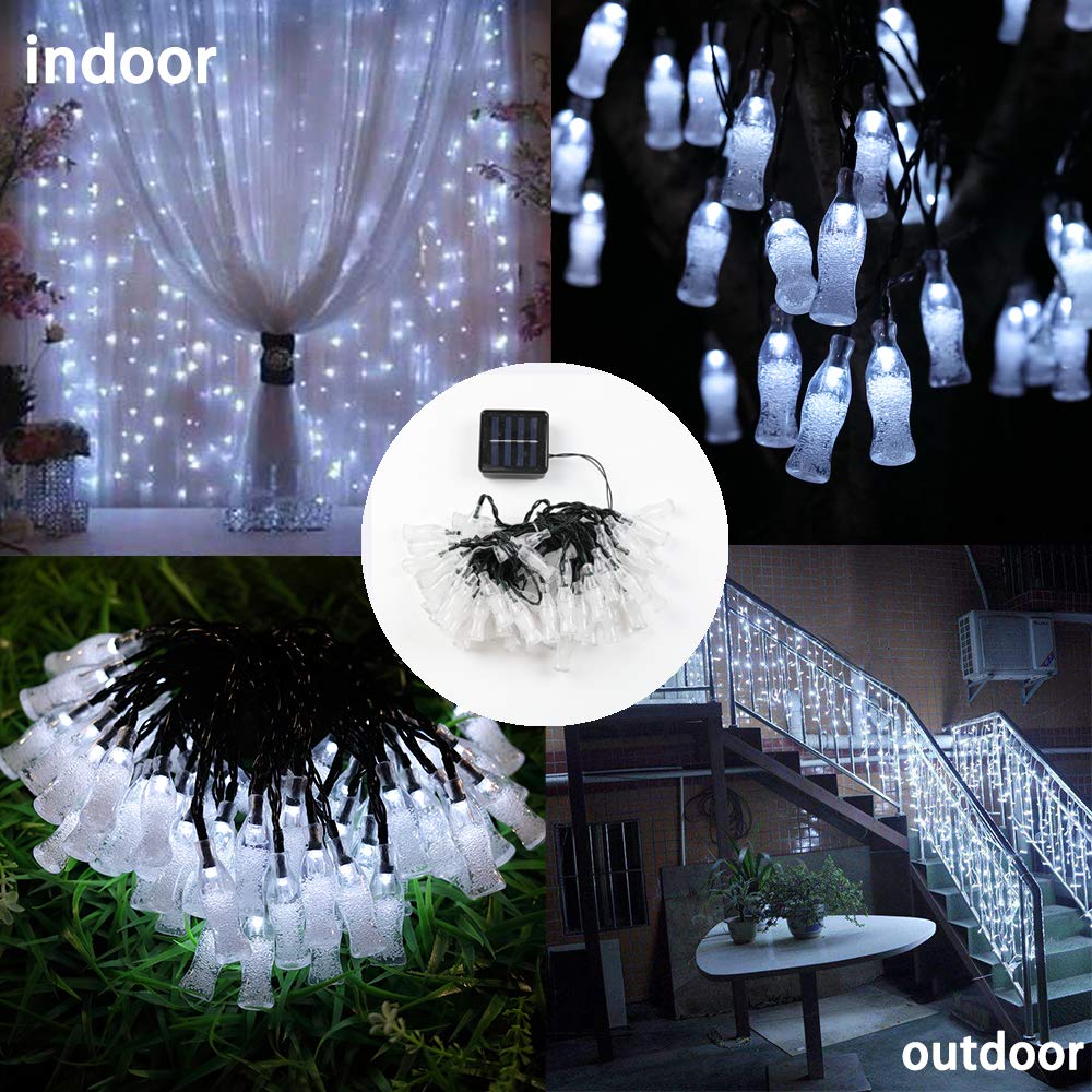 INFLATION Solar String Lights Outdoor,8 Modes of Outdoor Crystal Waterproof String Lights Garden Decorative lamp Ground Plug Christmas Decorations Lights, Parties, Romantic Decorations Lights