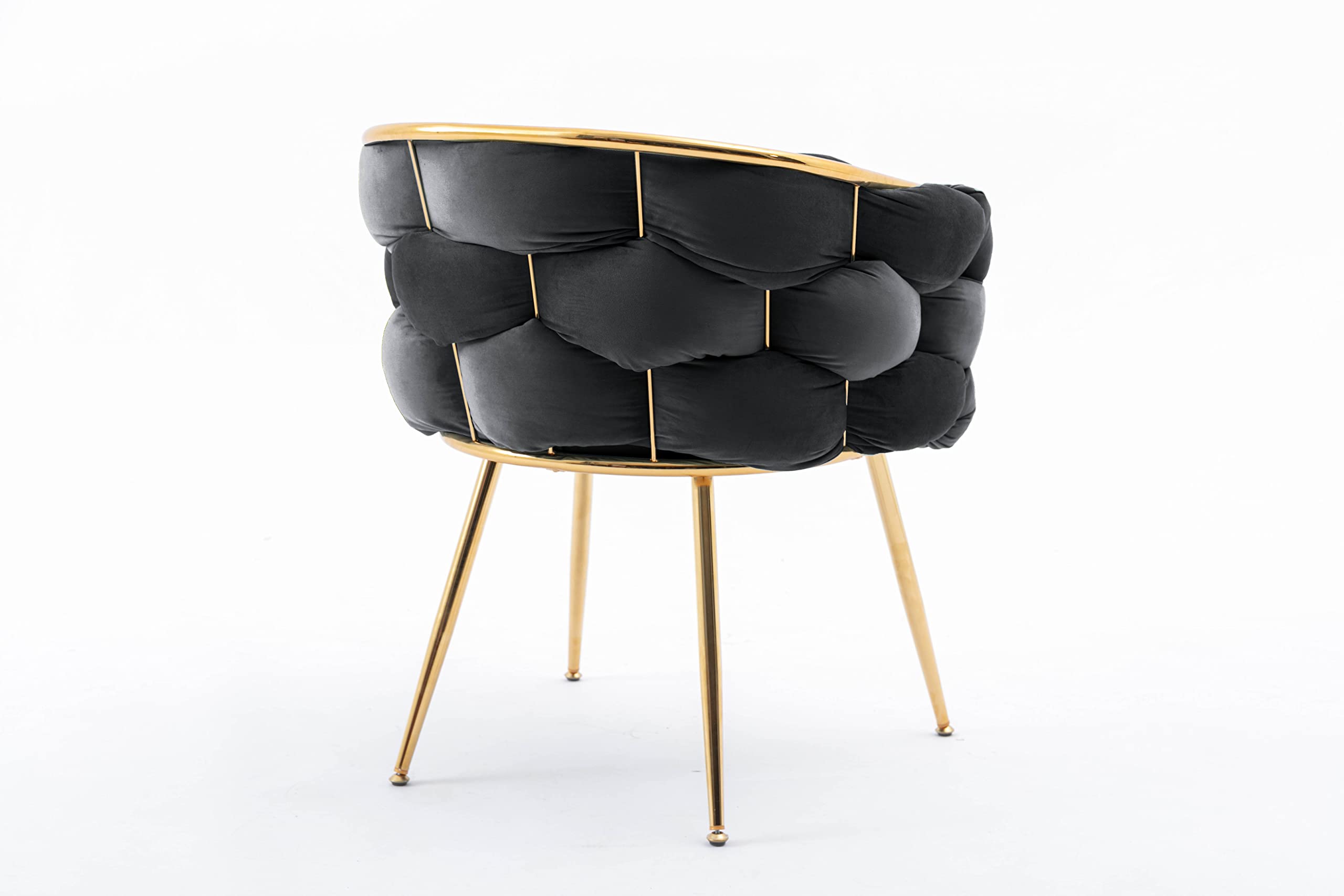 INMOZATA Velvet Chair Modern Dining Chair with Gold Legs, Upholstered Accent Chairs for Dining Room, Kitchen, Vanity, Living Room,Black