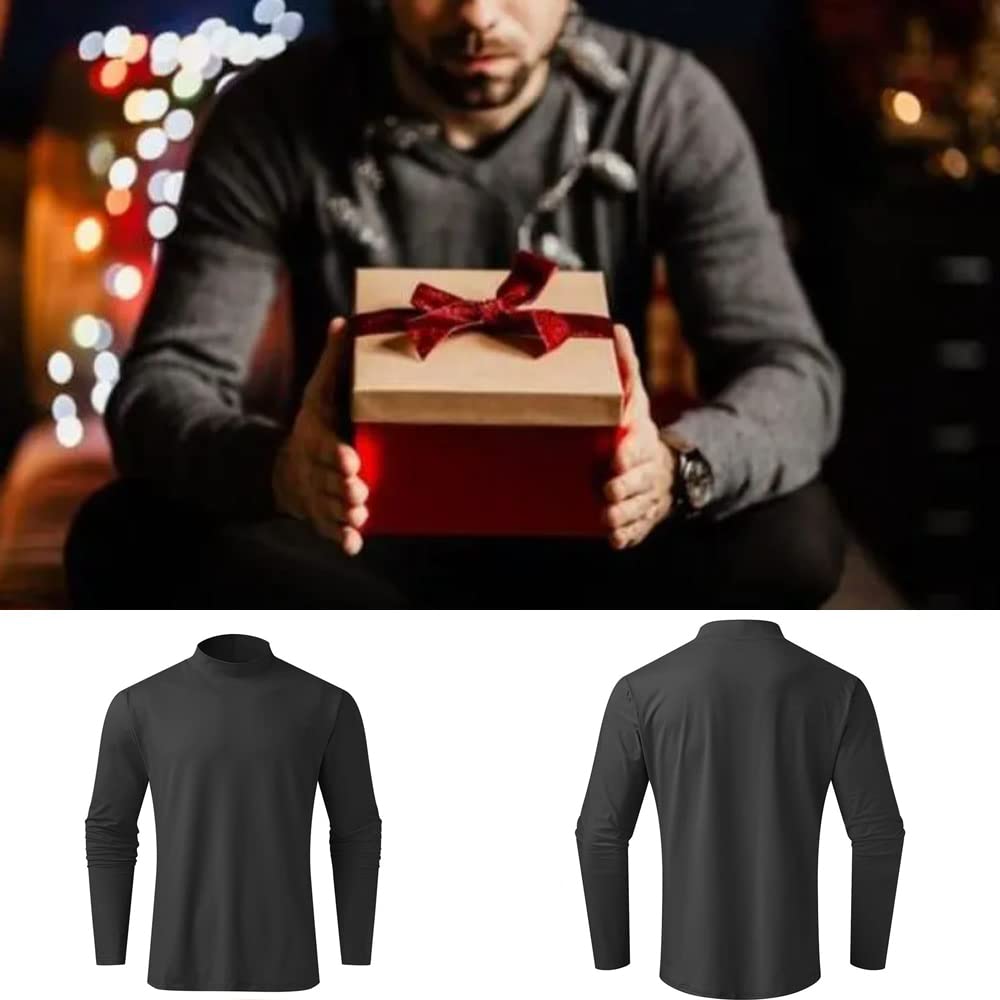 LELEBEAR Practicein Mens High Neck Slim Fit Long Sleeve T-Shirt - Men's Casual Slim Fit Basic - Turtleneck Pullover for Men, (as1, Alpha, m, Regular, Regular, ArmyGreen)