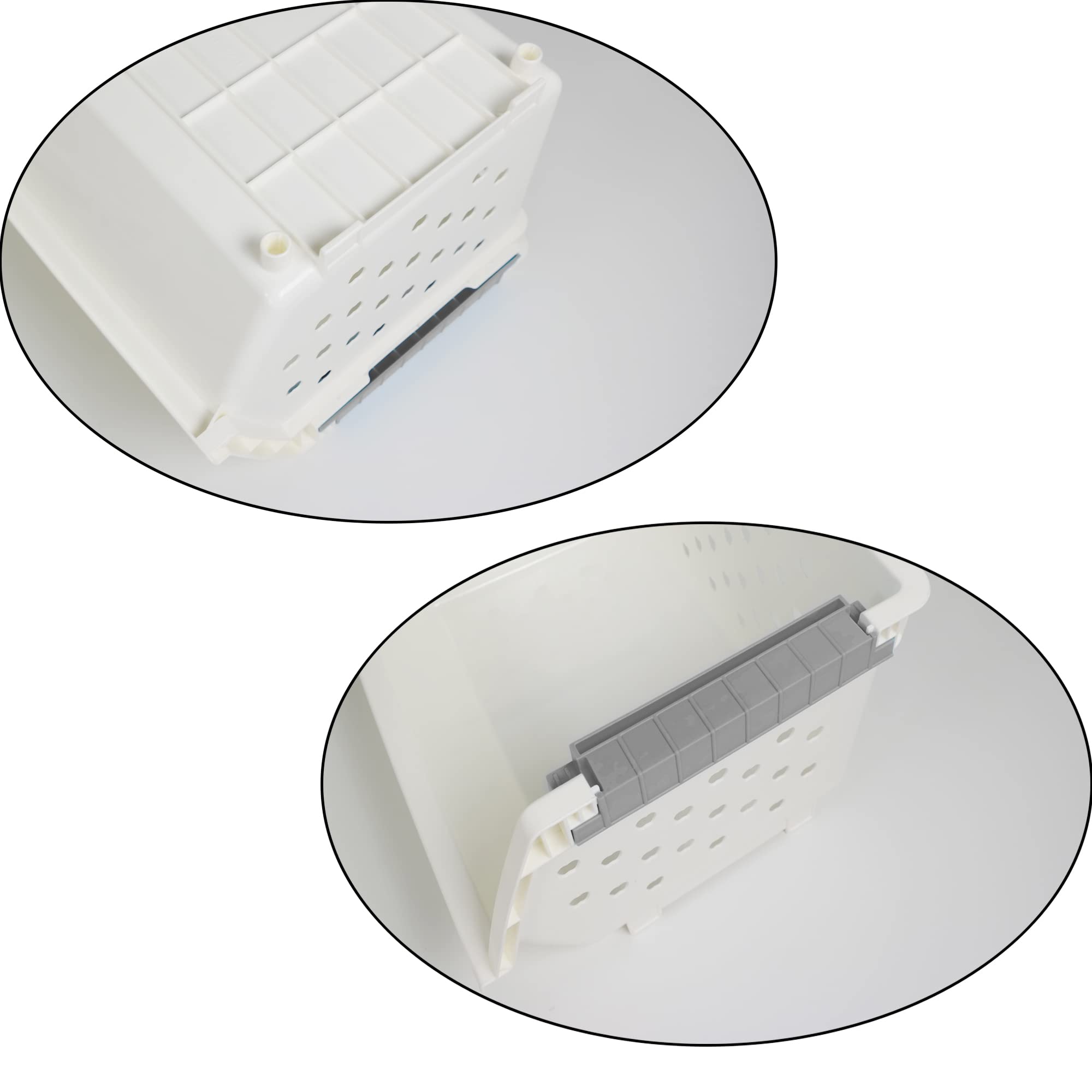 Hommp 3-Pack Plastic Stackable Storage Basket, White Stacking Organizer Basket