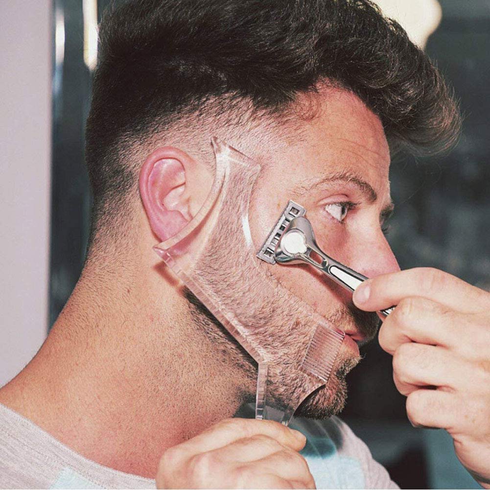 IGEA Beard Care Kit 6 in 1,Beard Brush, Comb, Beard Shaper, Scissors, Travel Bag, Works with Beard Razor Electric Trimmers