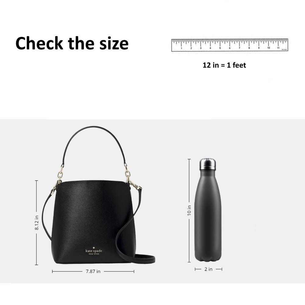 KATE SPADE DARCY SMALL BUCKET CROSSBODY SHOULDER LEATHER BAG IN BLACK