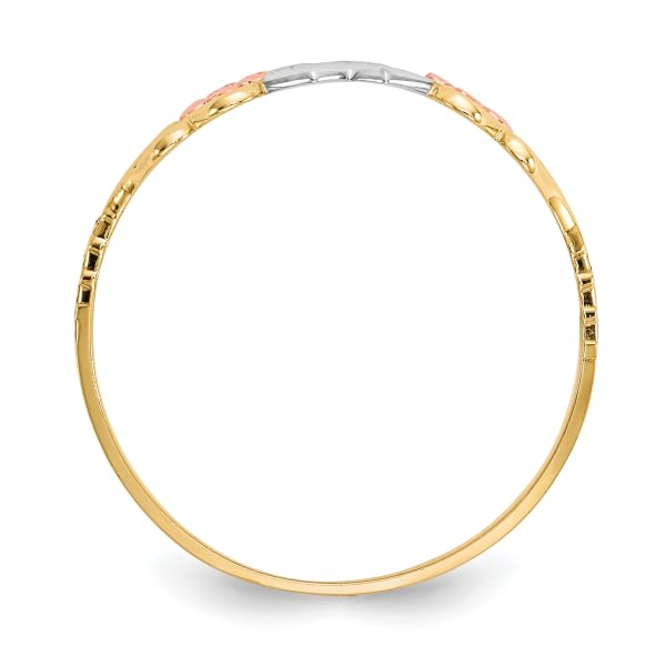 IceCarats 10K Two Tone Gold White Double Heart Love Ring Size 7
