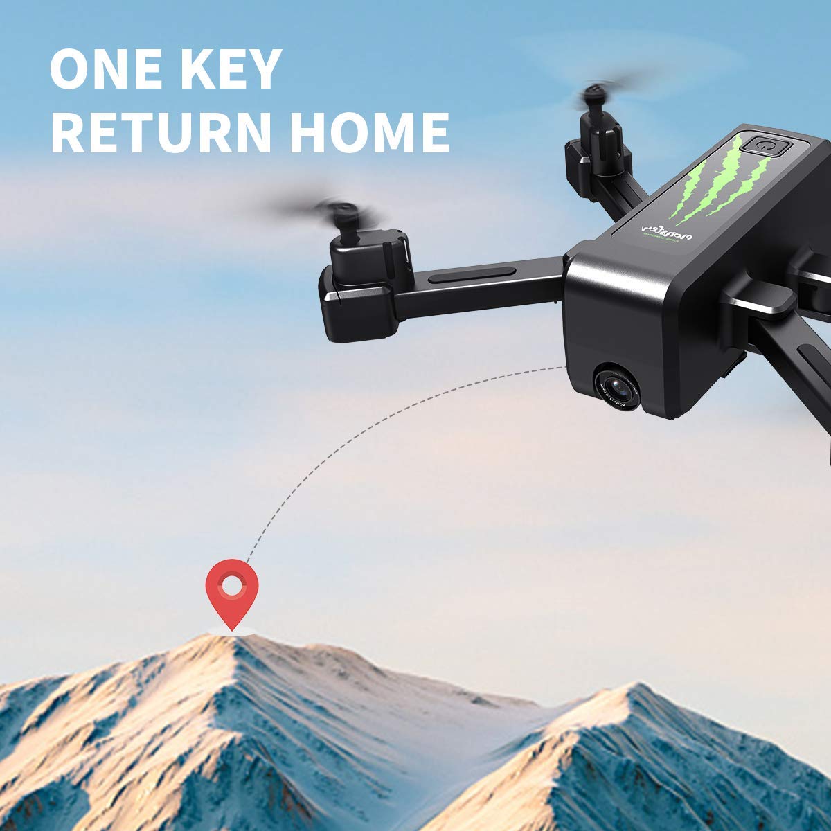 HR GPS Drone With 1080P HD Camera,Foldable Portable Quadcopter With Auto Return Home,Custom Flight Path,Follow Me,Long Control Range,Drones For Adults Kids And Beginners (GPS DRONE)