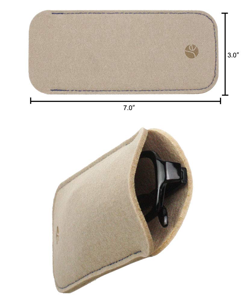 JAVOedge [5 PACK], Soft Felt Slip In Pouch Case for Sunglasses, Reading Glasses, MicroFiber Cloth