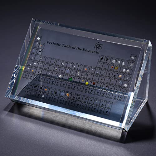SDJFKLI Periodic Table with Real Elements Triangle With Base,Periodic Table Display with Elements,Chemical Element Decoration for students Gift